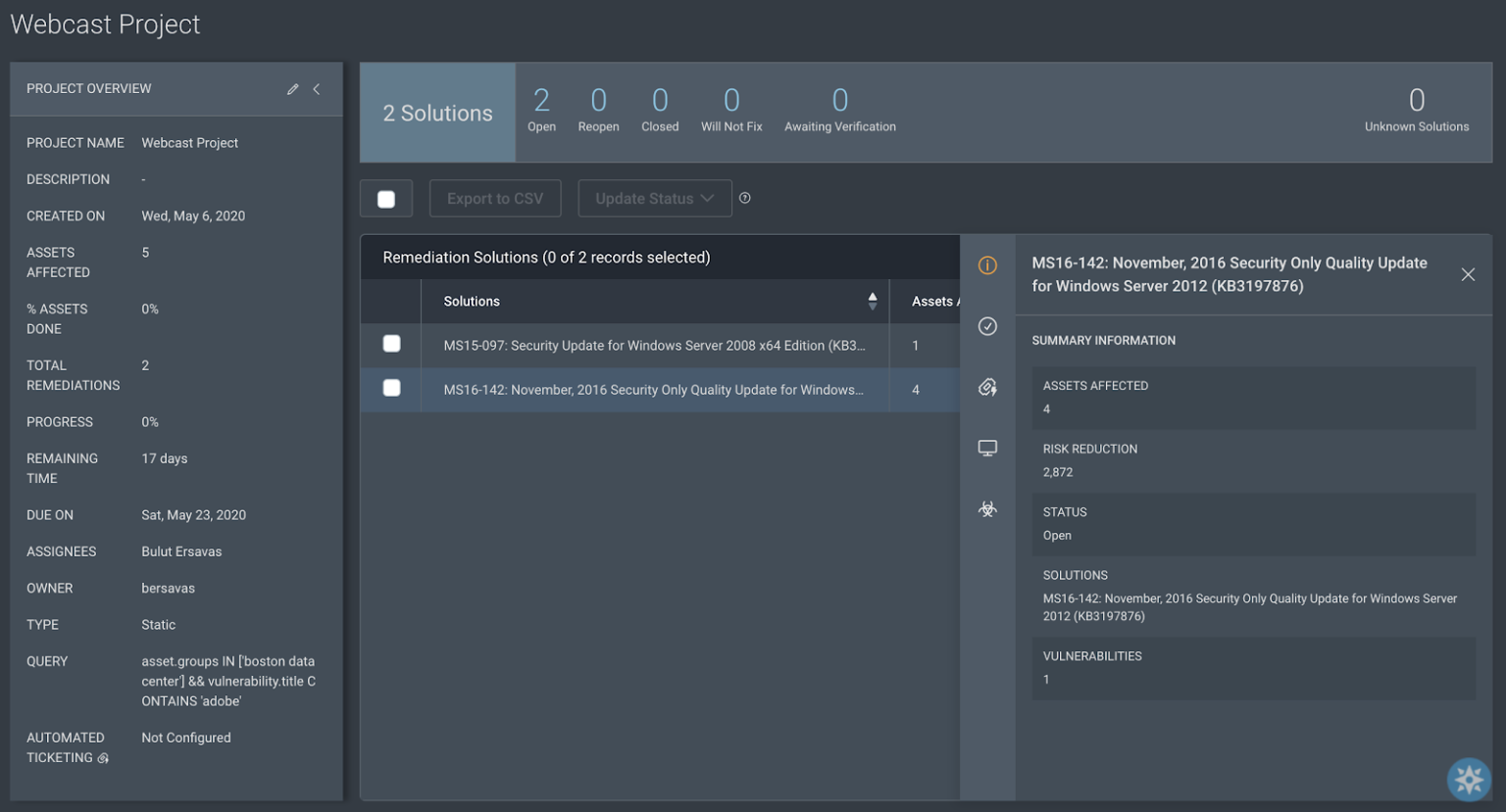 Insightvm Project Overview Redpacket Security