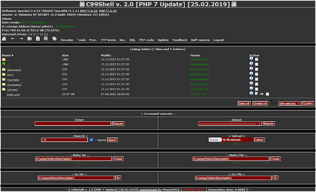 C 99 Shell Php7 Php 7 And Safe Build Update Of The Popular C 99 Variant Of Php Shell